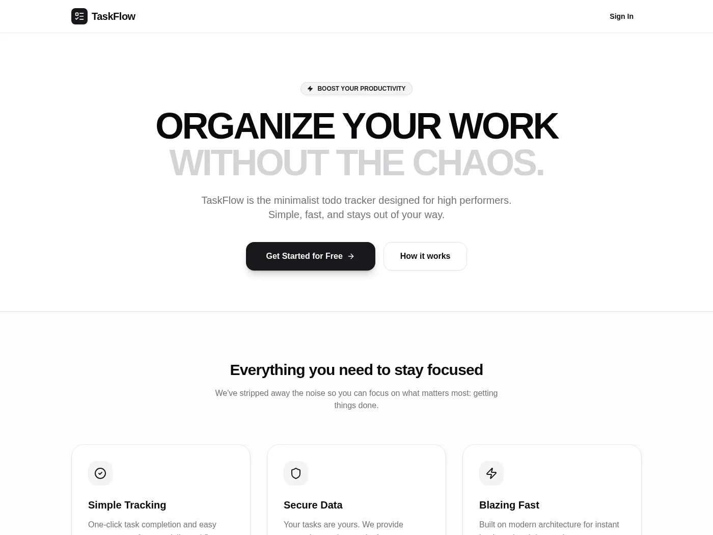 TaskFlow To-Do Tracker