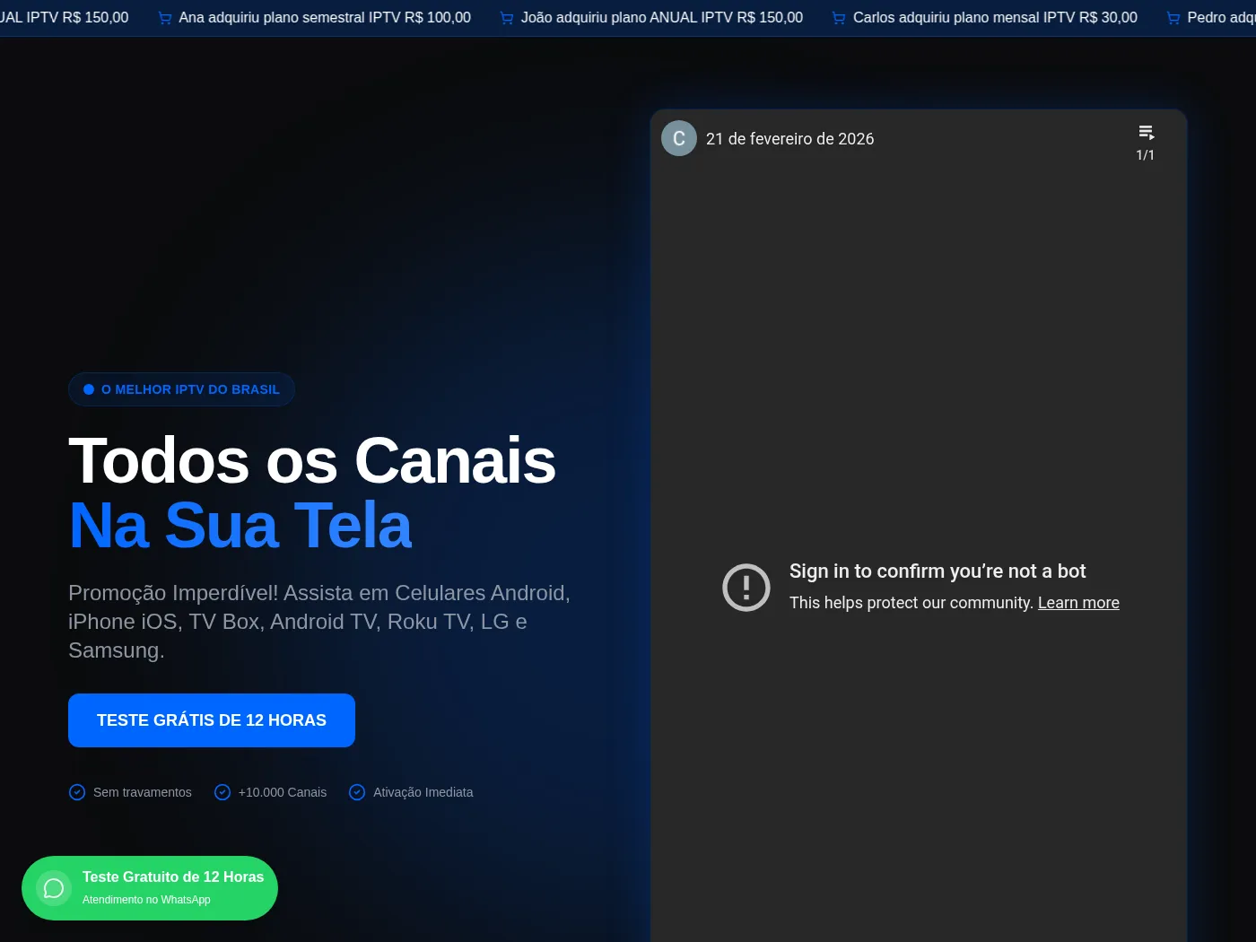 Todos os Canais Landing