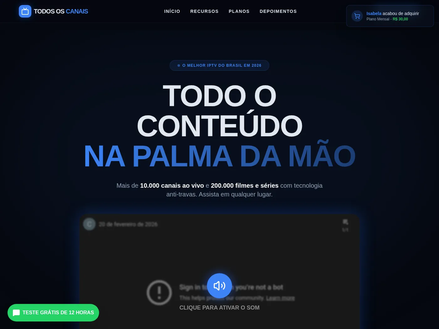 Todos os Canais Landing