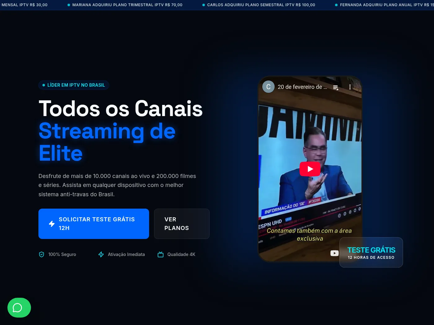 Todos os Canais Landing