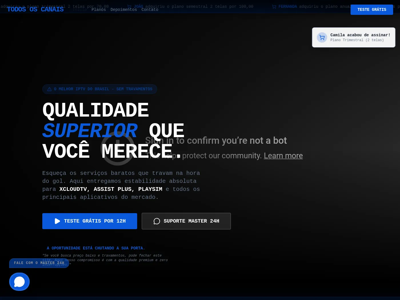 Todos os Canais Landing