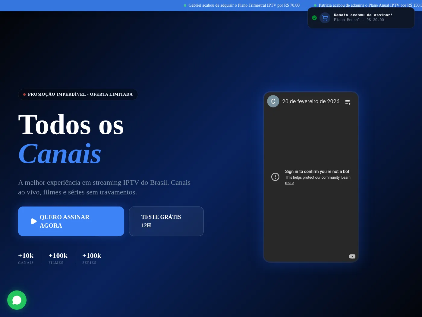 Todos os Canais Landing