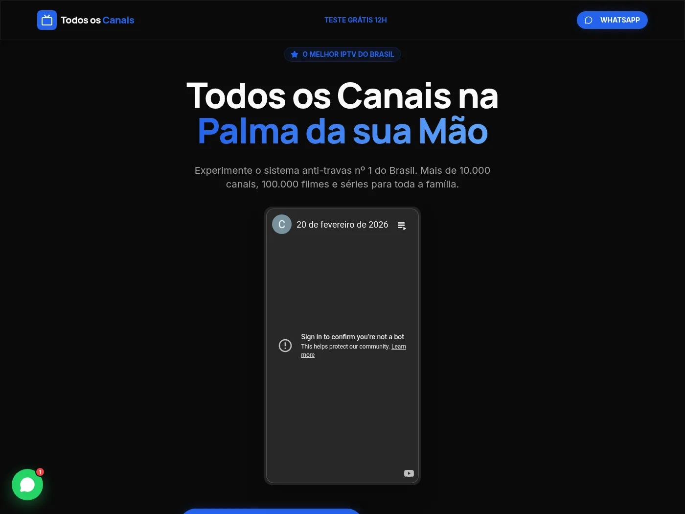 Todos os Canais Landing