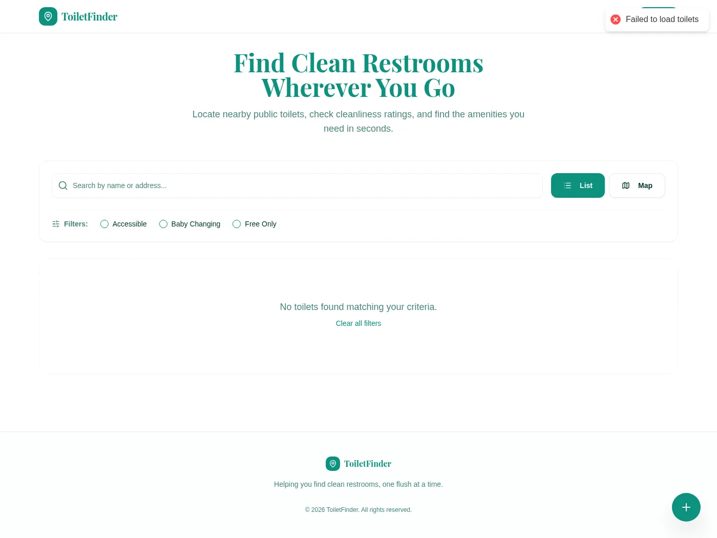 Toilet Finder Web