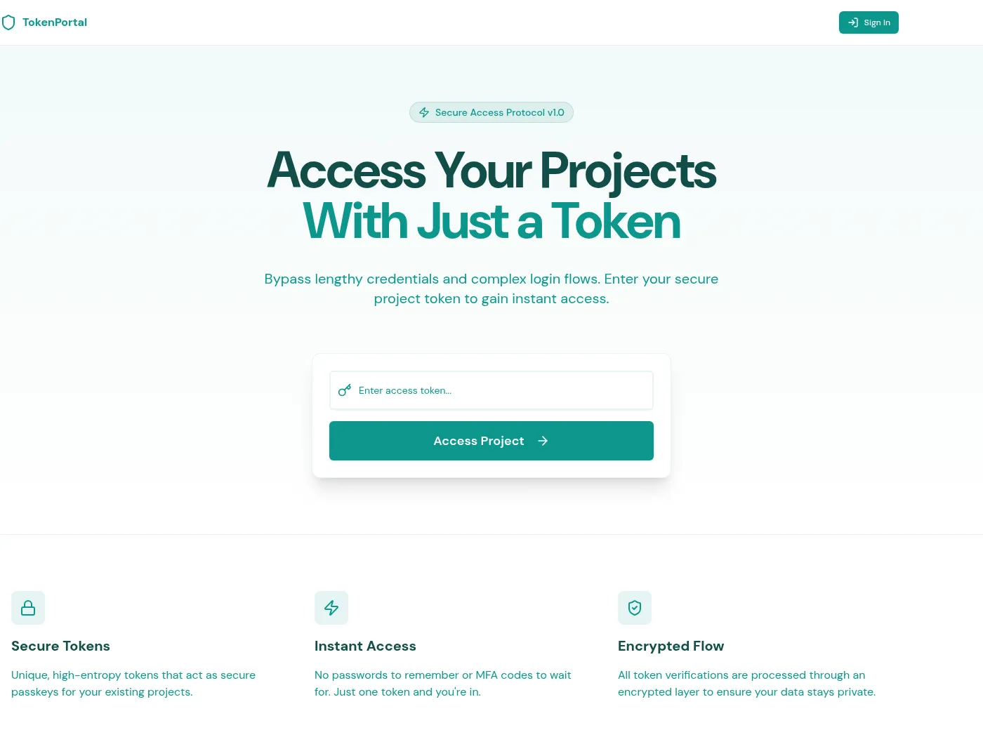 Token Access Portal