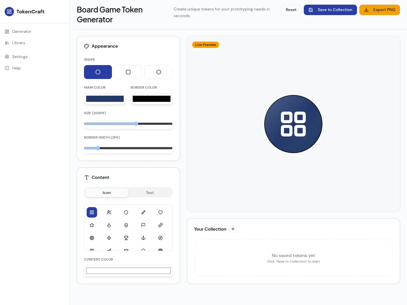 Board Game Token Generator