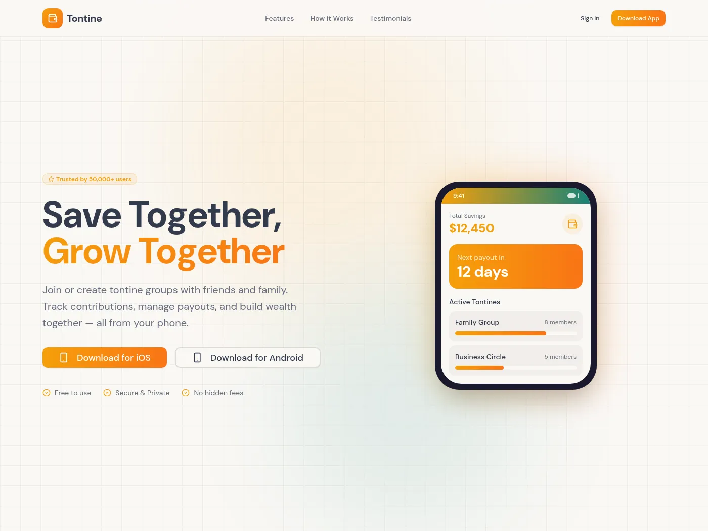 Tontine App Showcase