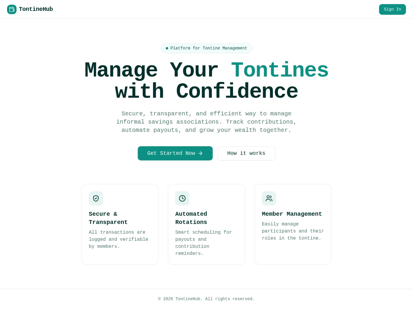 TontineHub Dashboard