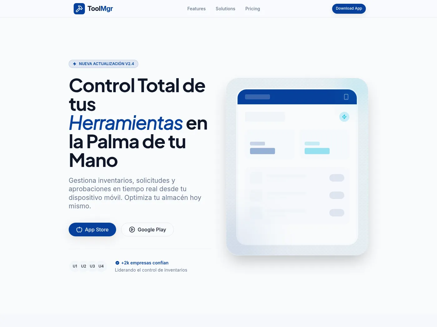 ToolMgr App Landing