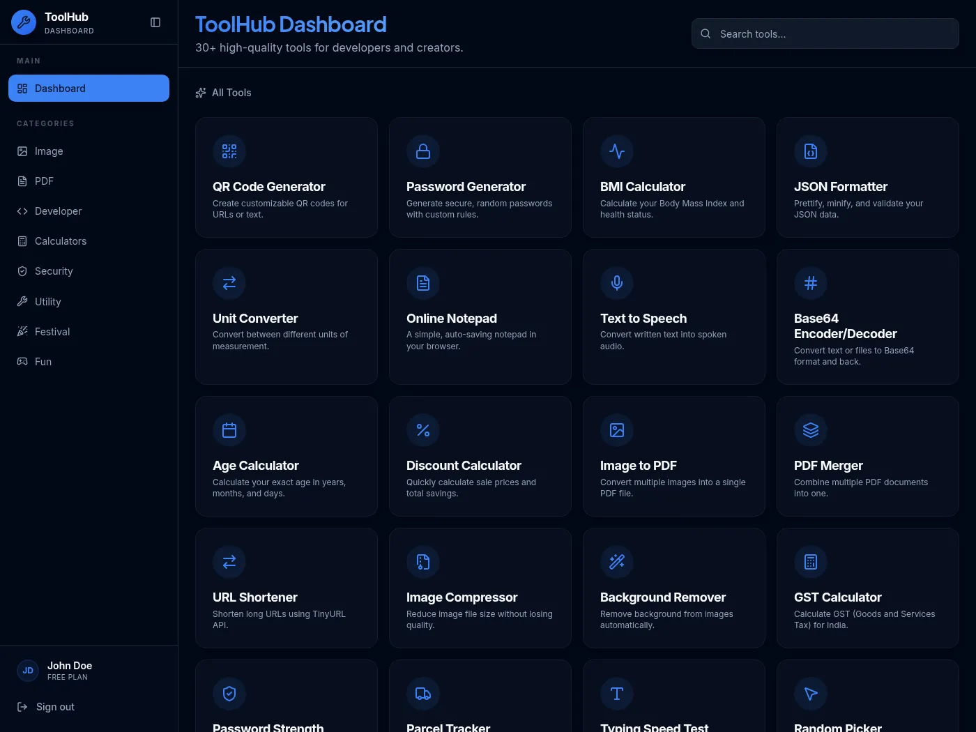 ToolHub Dashboard