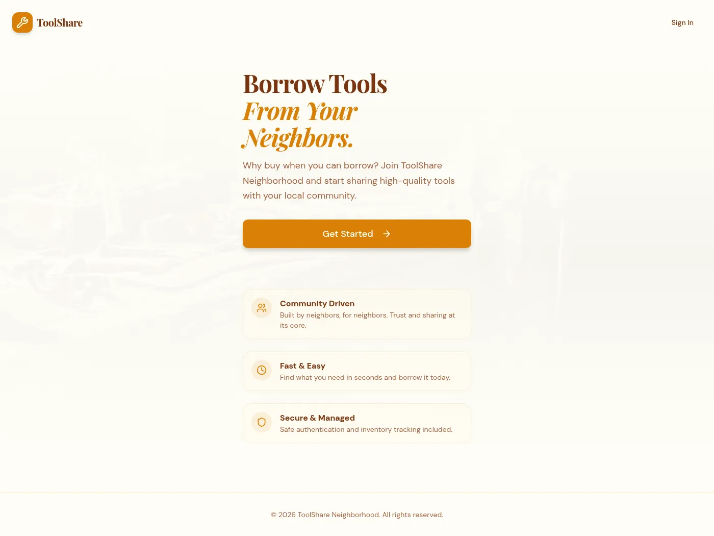 ToolShare Neighborhood