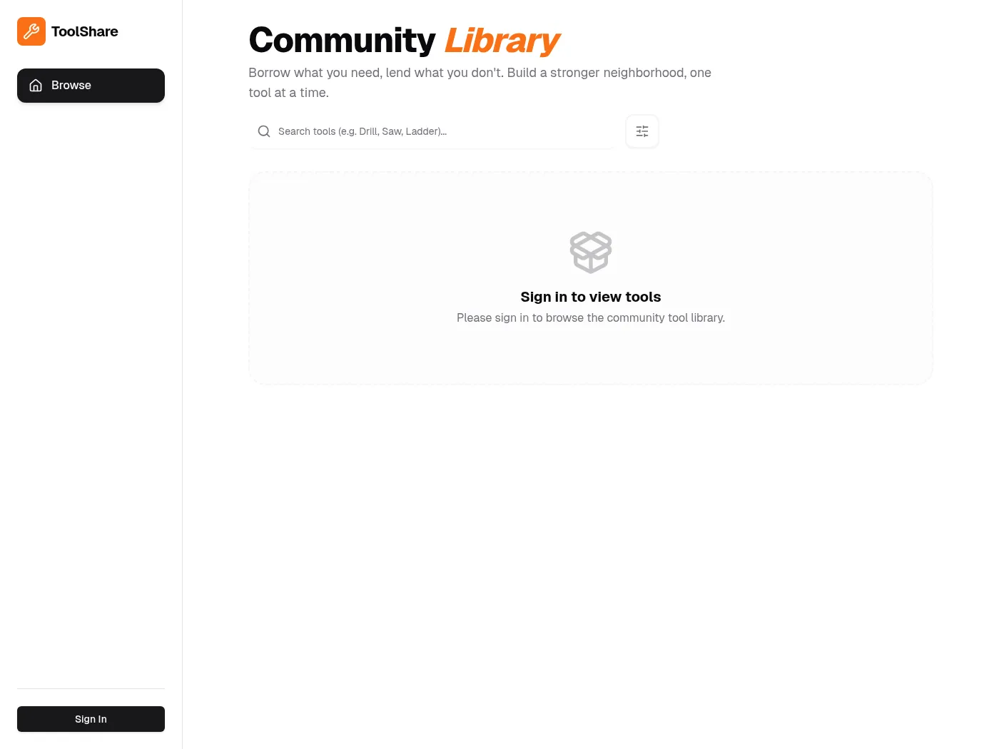 ToolShare Neighborhood
