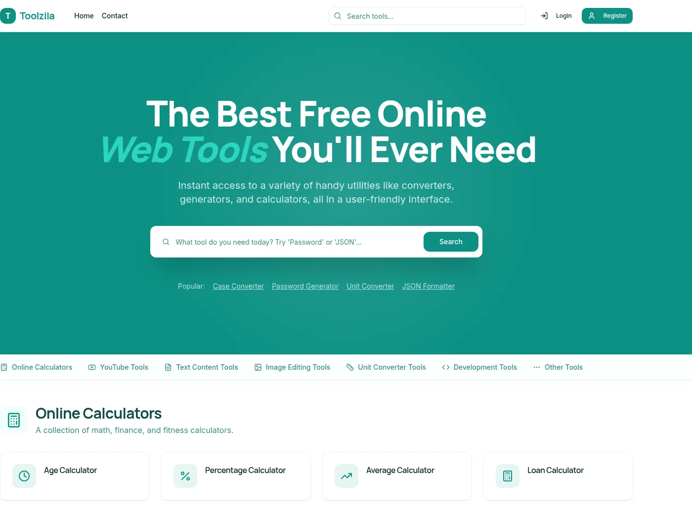 Toolzila Web Toolkit Clone