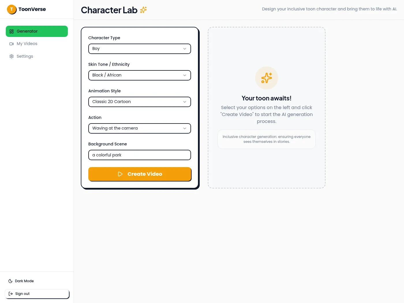 Colorful Toon Creator
