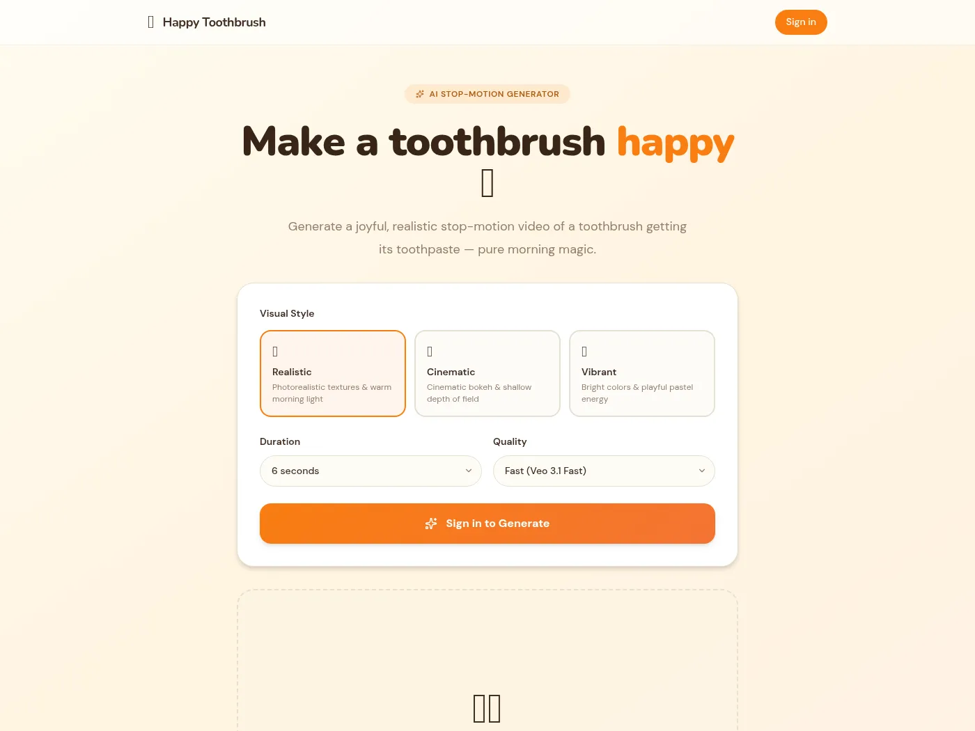 Happy Toothbrush Animator