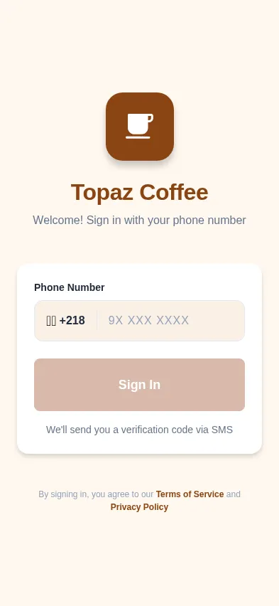 Topaz Coffee App