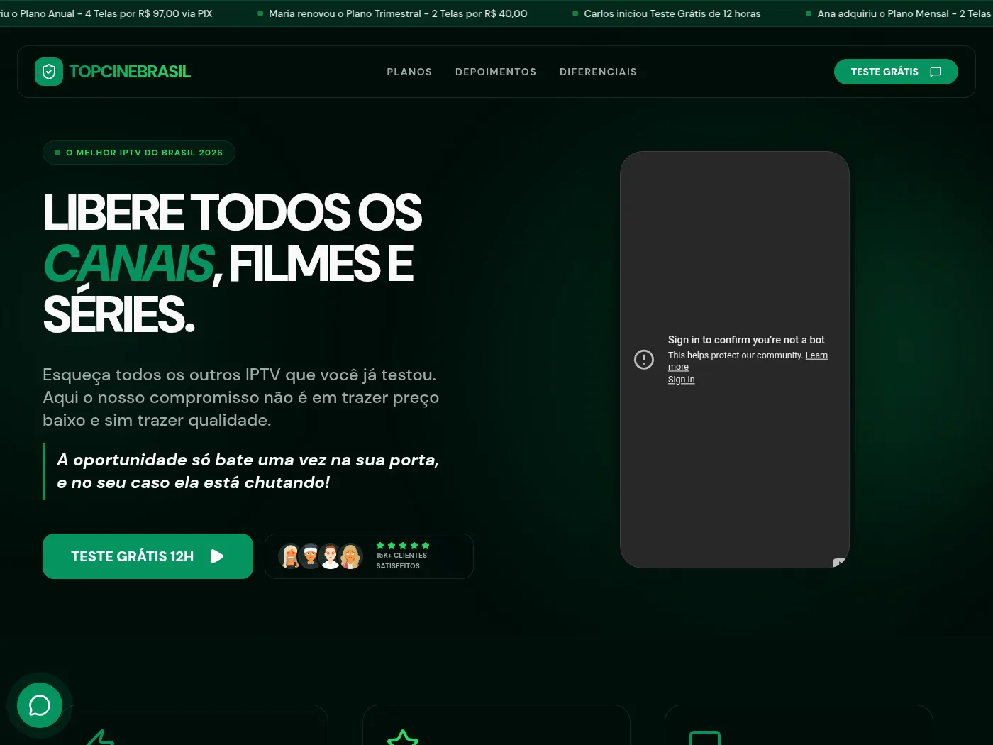 TopCineBrasil Landing Page