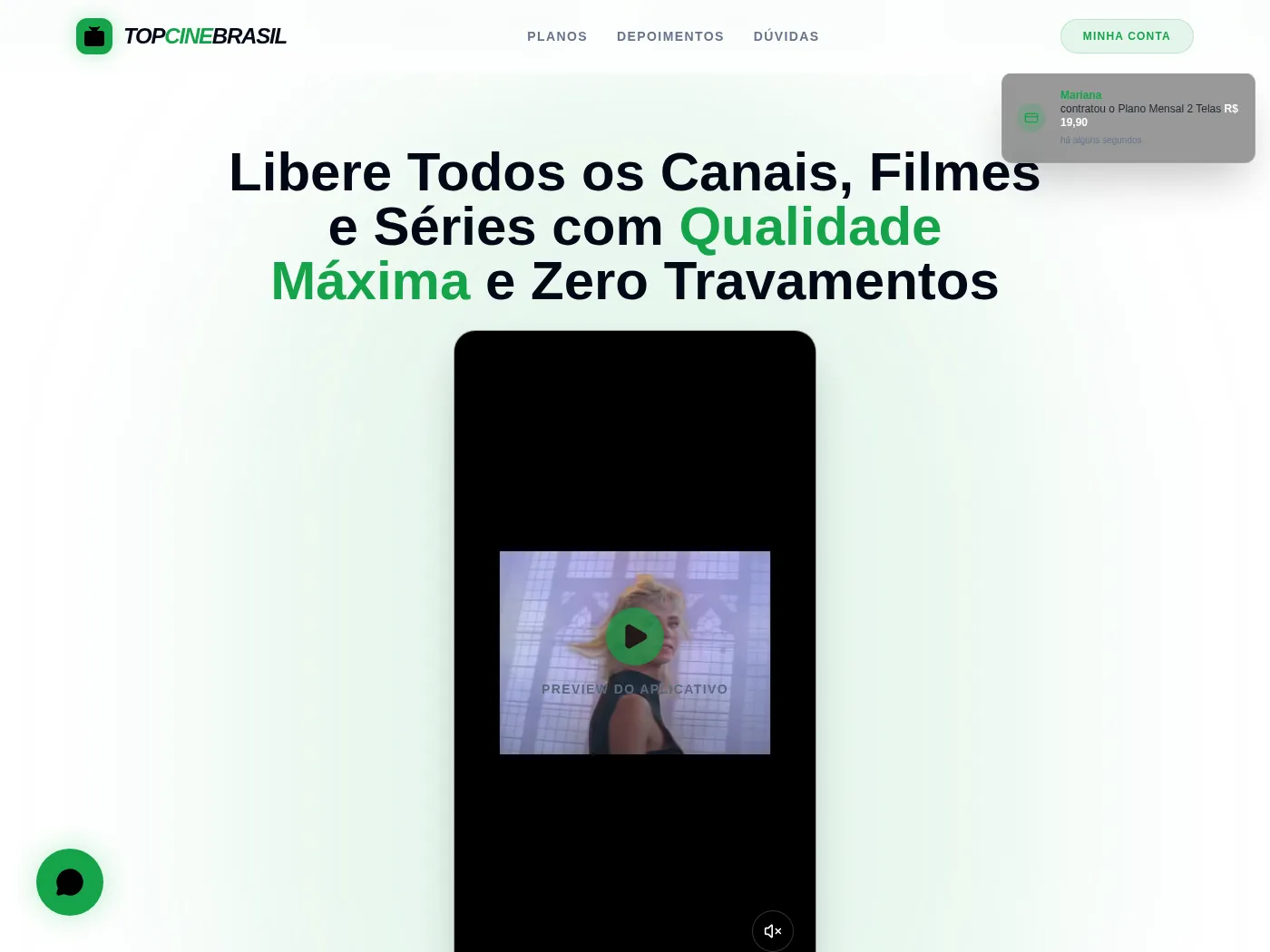 TopCineBrasil Landing Page