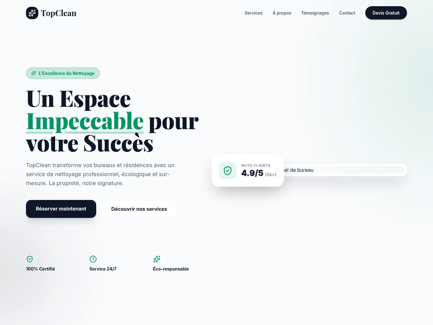 TopClean Showroom Site