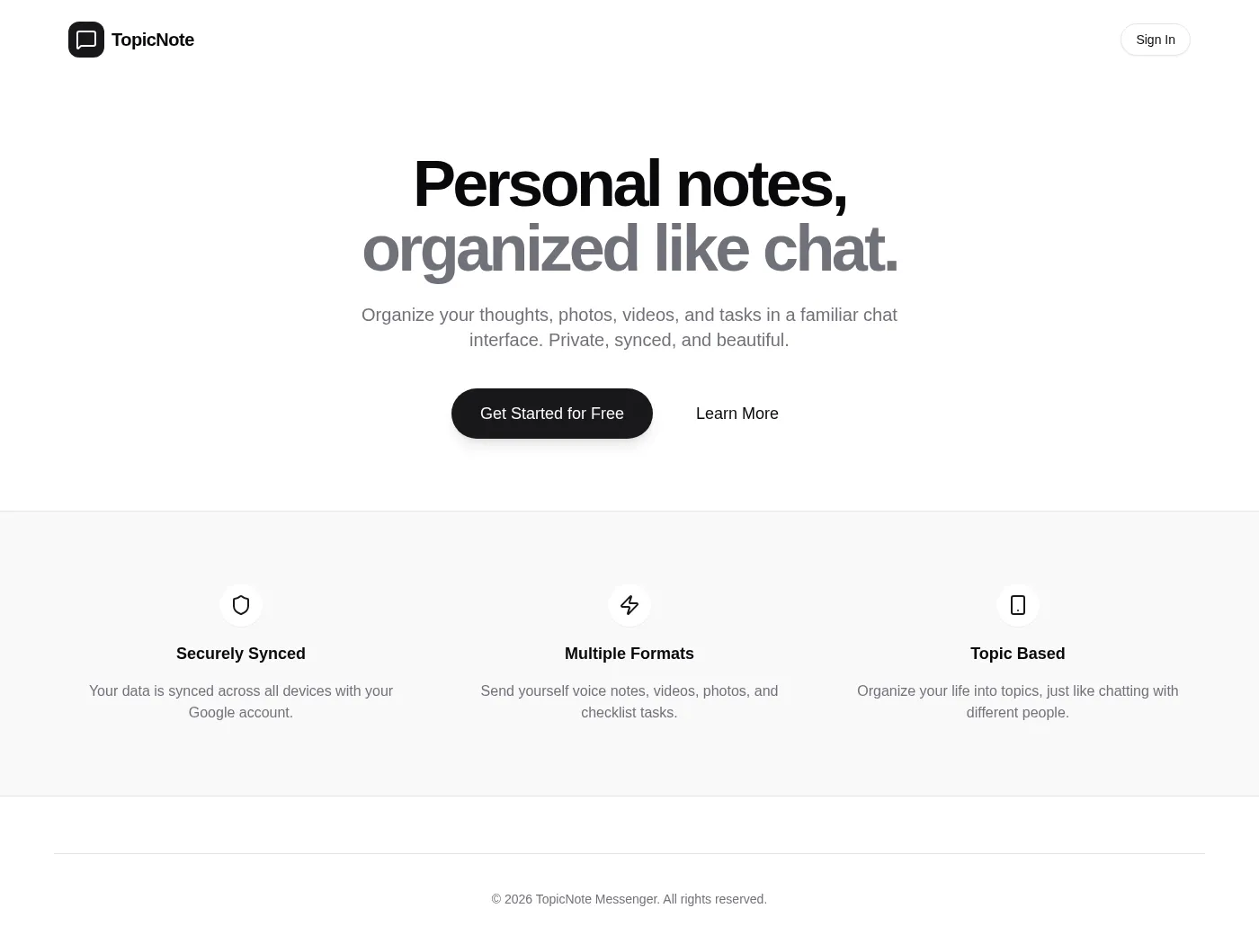 TopicNote Messenger