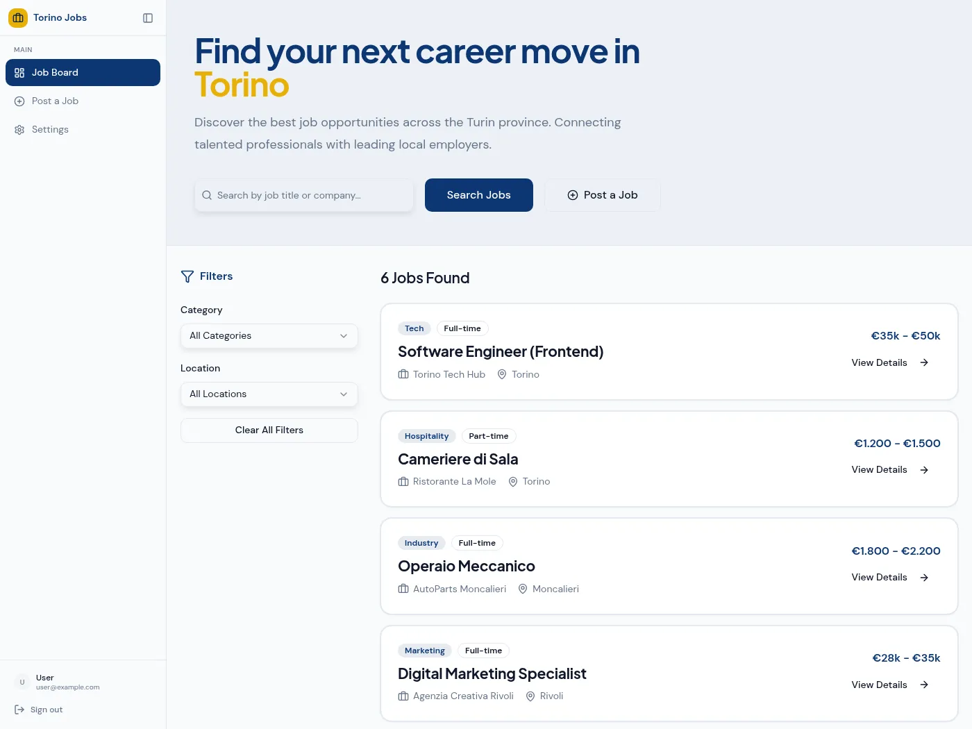 Torino Job Board