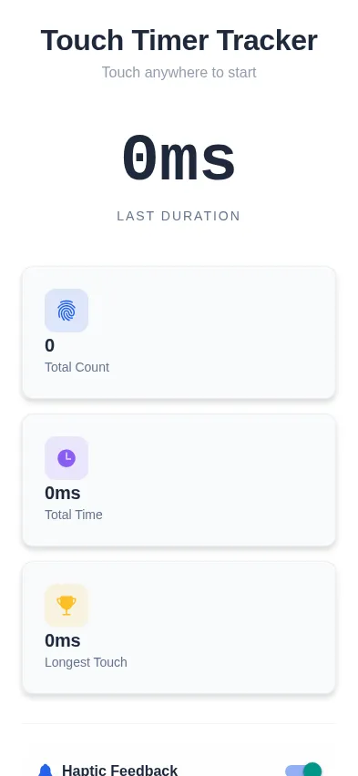 Touch Timer Tracker