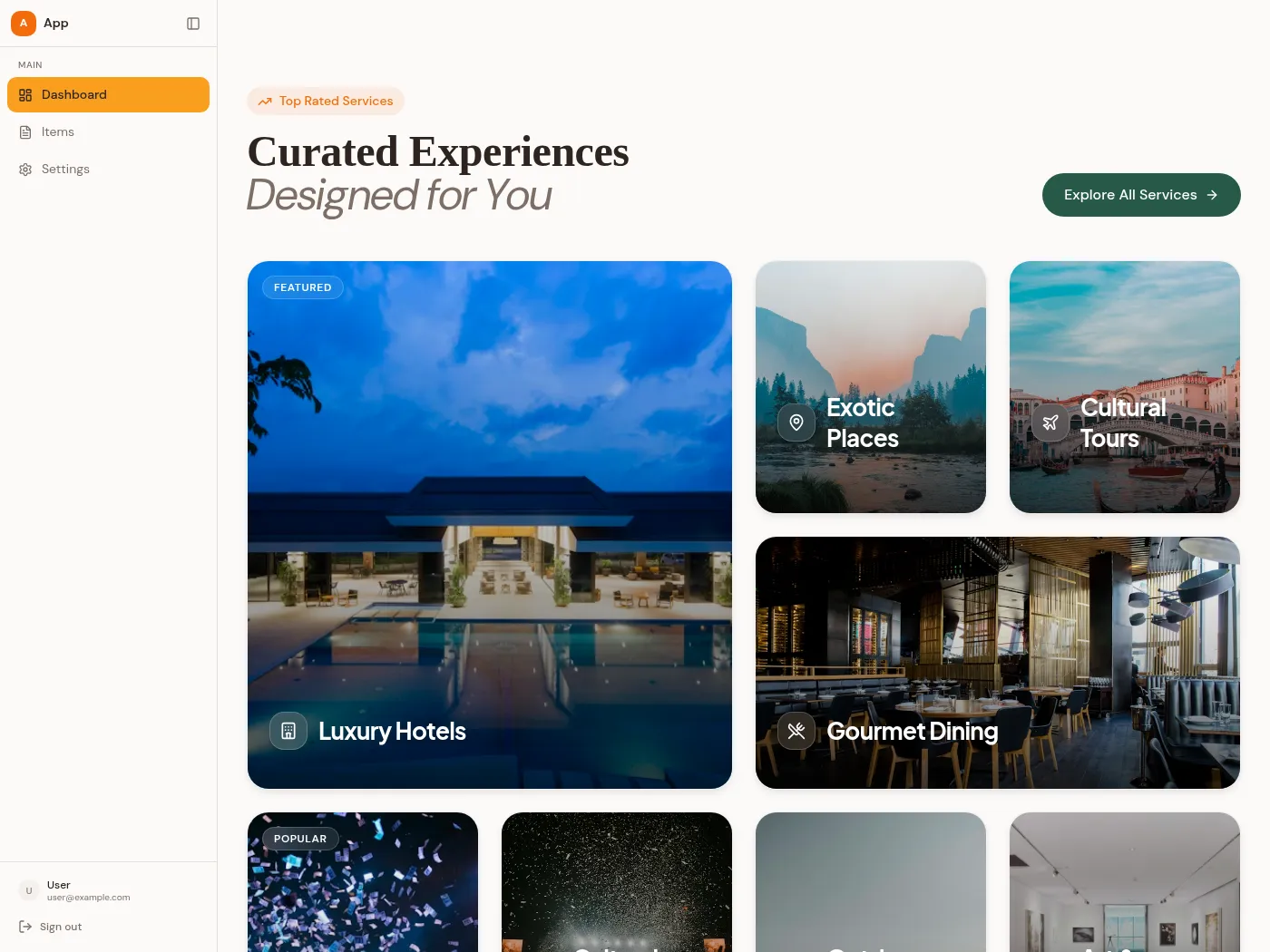 Tourism BentoGrid Plus
