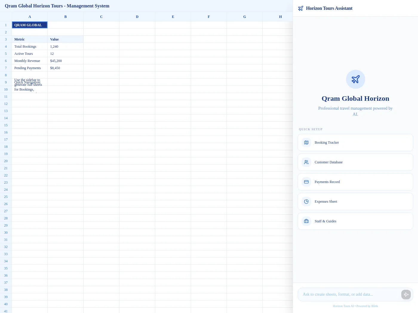 Horizon Tours Dashboard