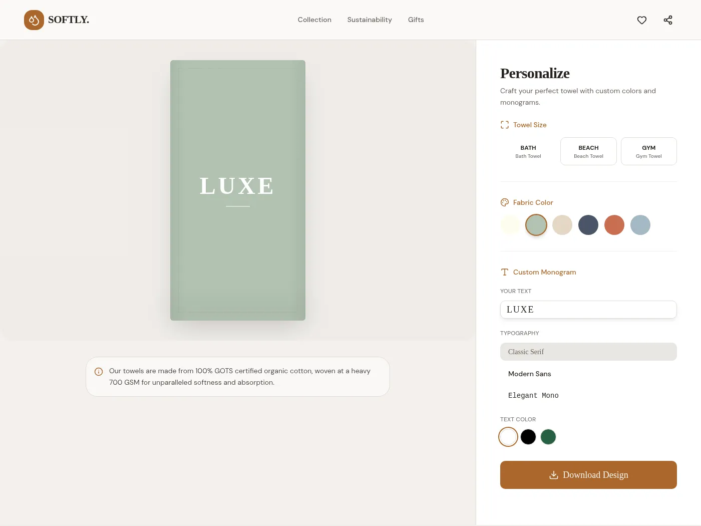 Towel Customizer Web