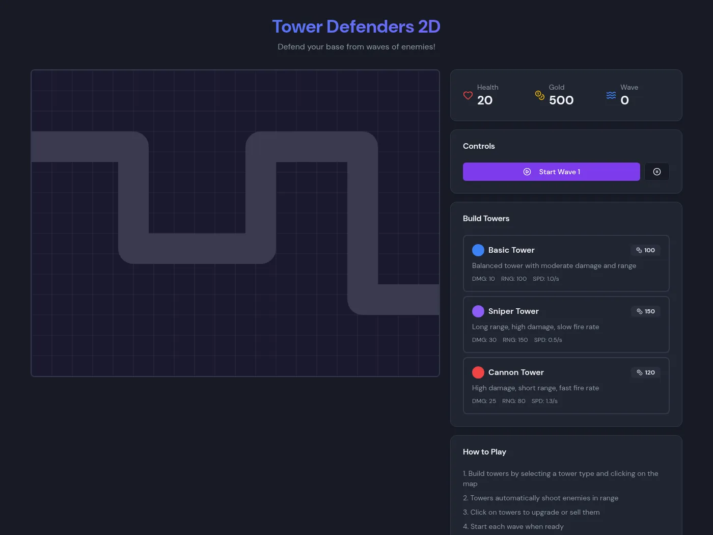 Tower Defenders 2D