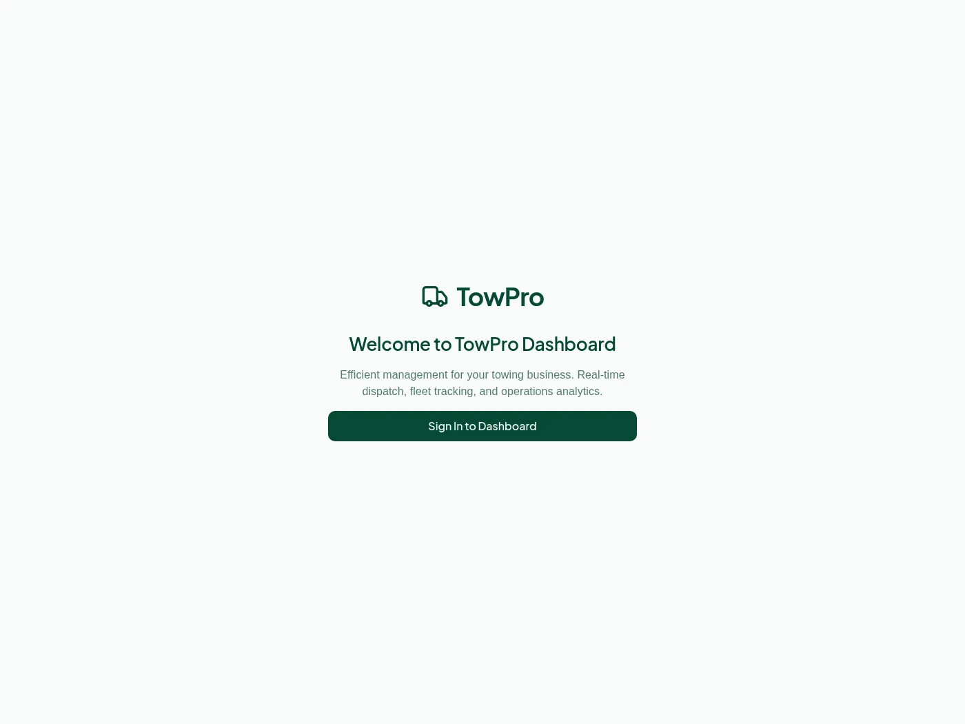 TowPro Dashboard