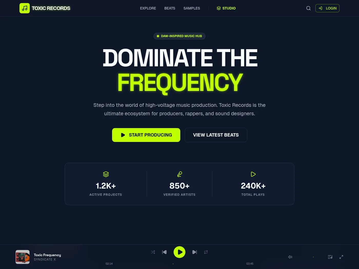 Toxic Records Music Hub