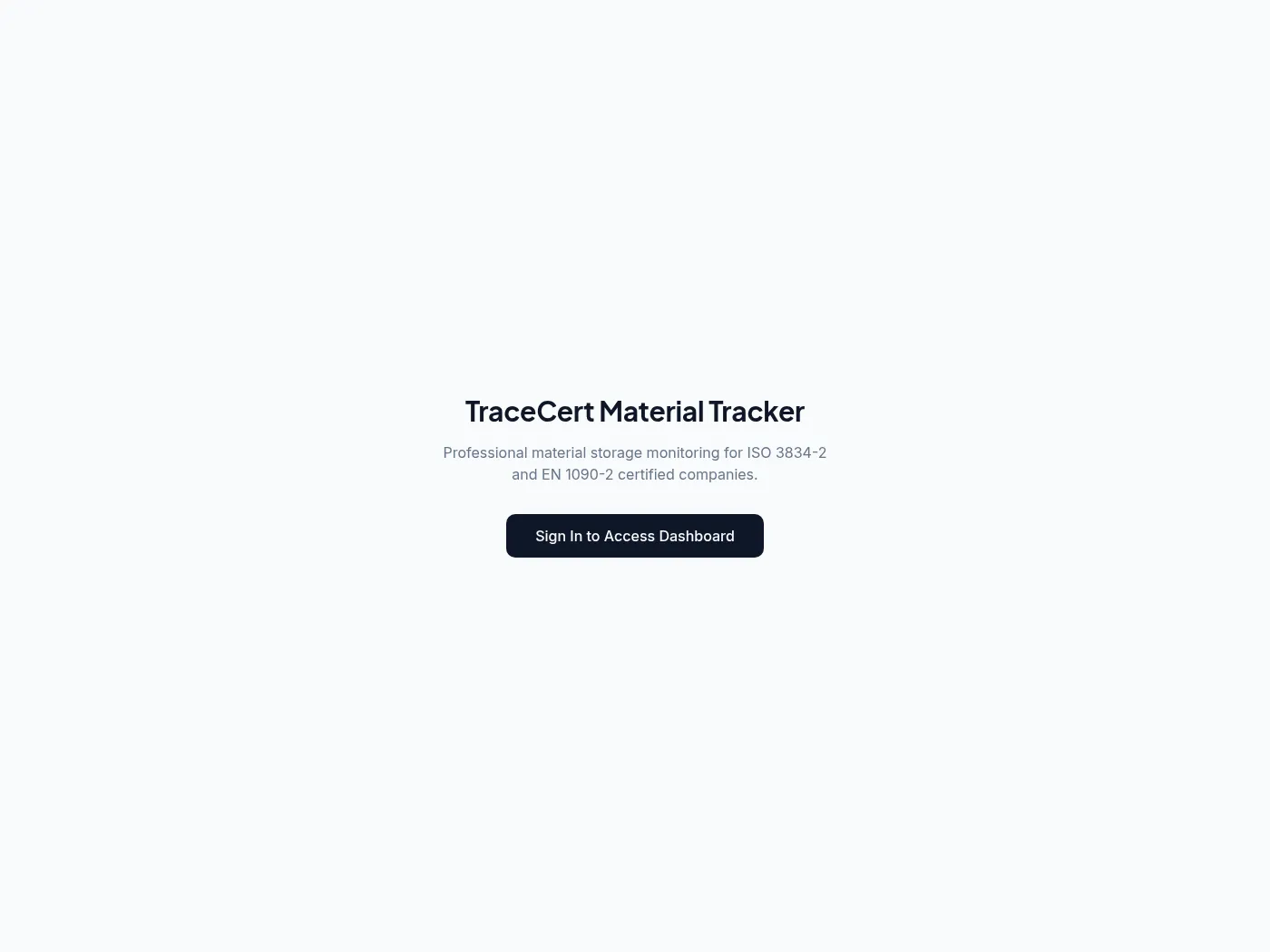 TraceCert Material Tracker