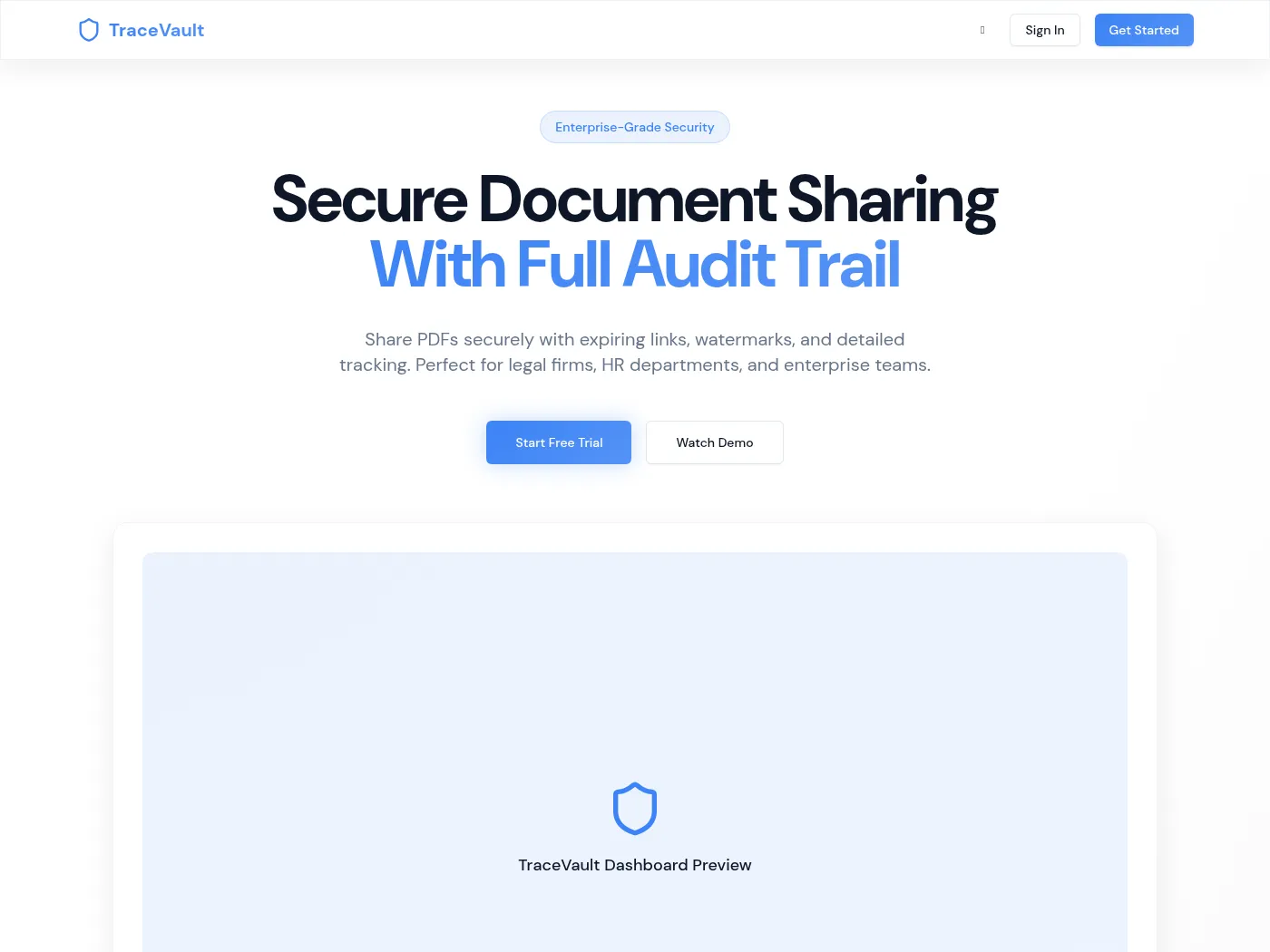 TraceVault Secure Sharing