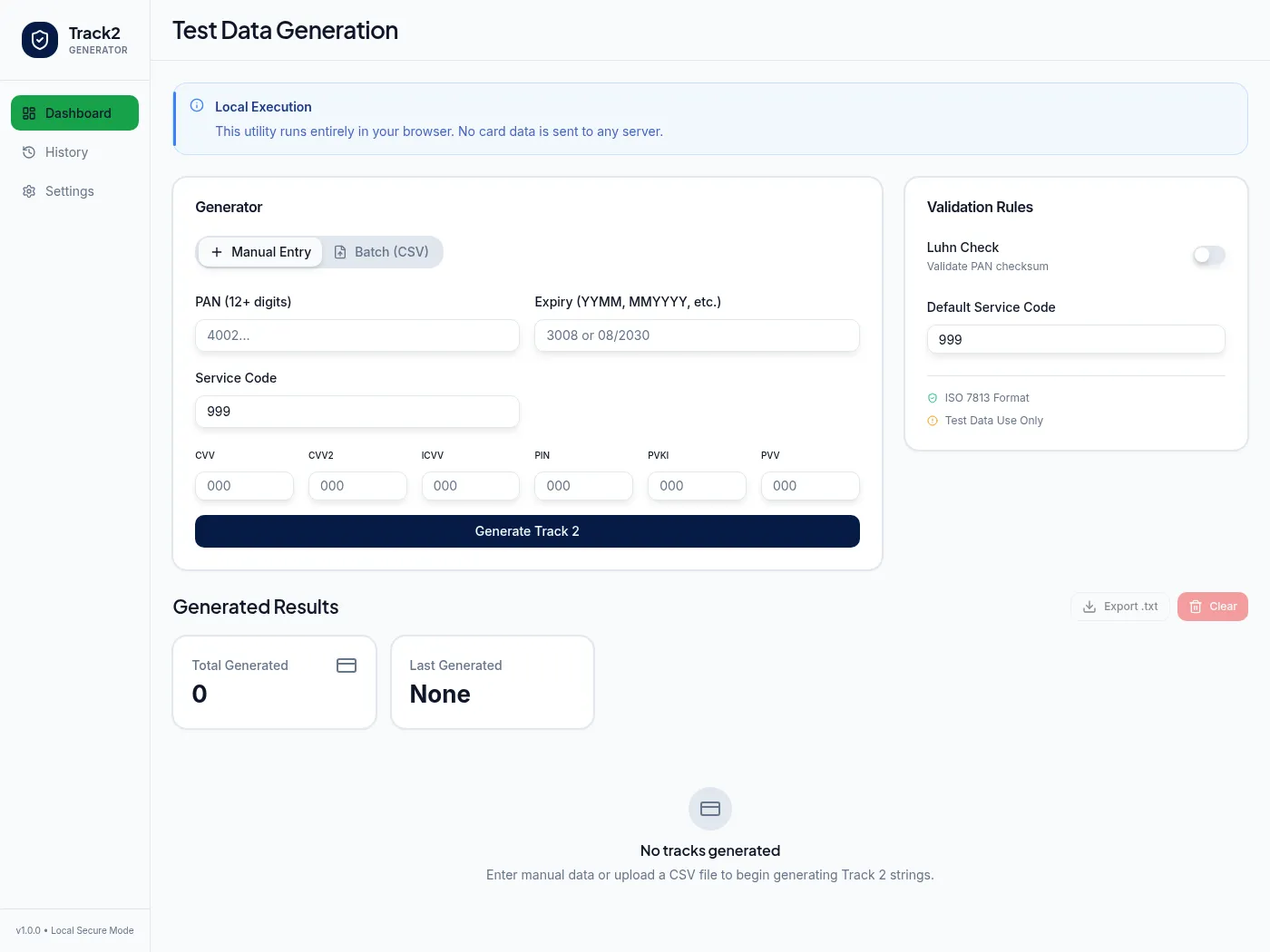 Track2 Generator Web