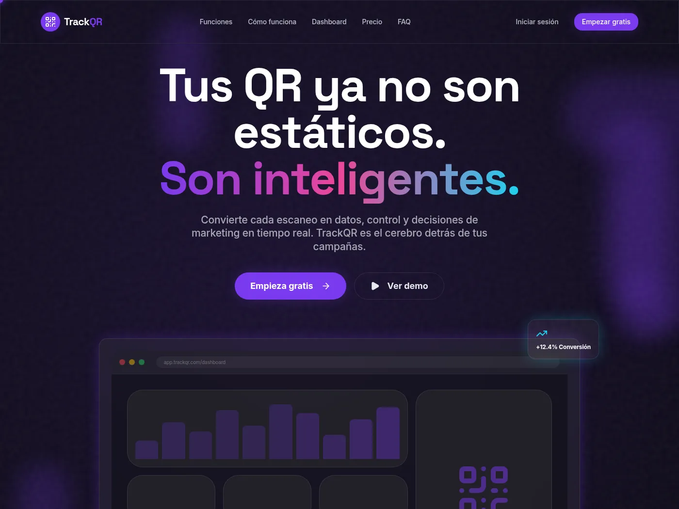 TrackQR Cinematic SaaS Landing
