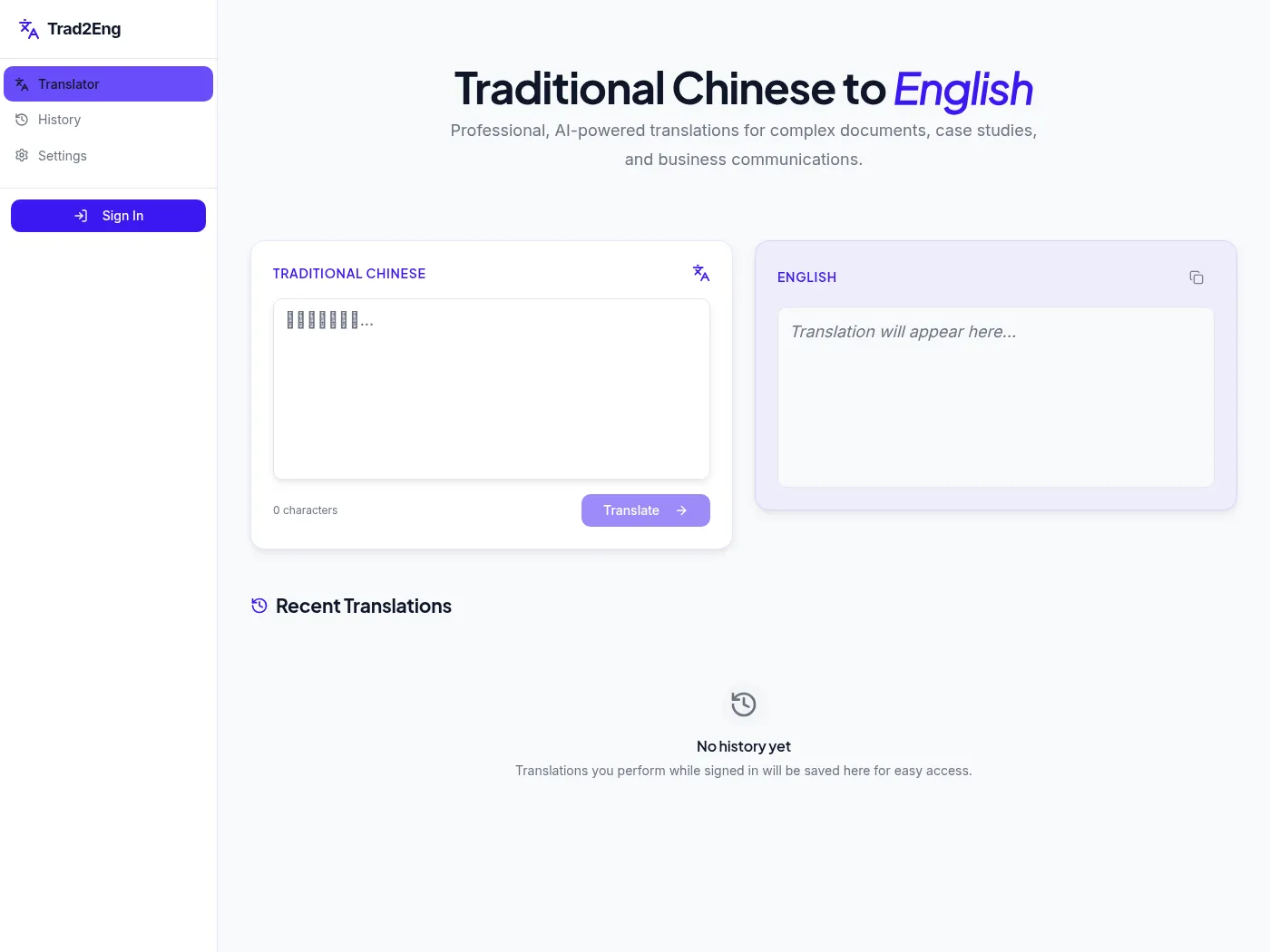 Trad2Eng Translator