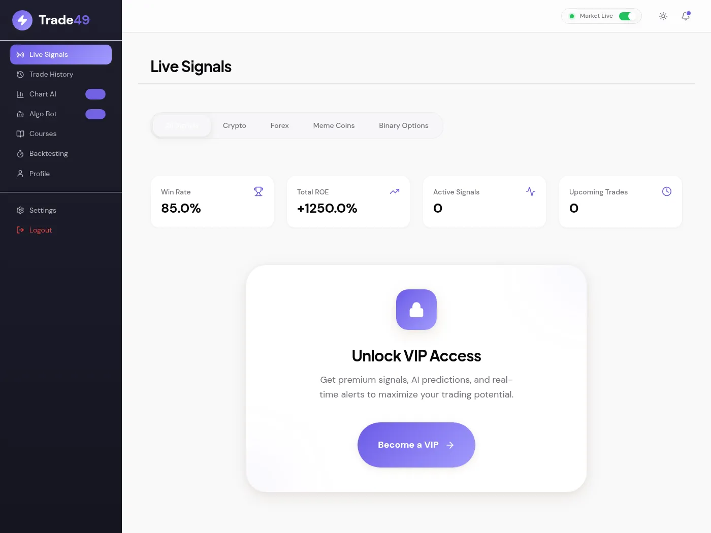 Trade49 Dashboard UI