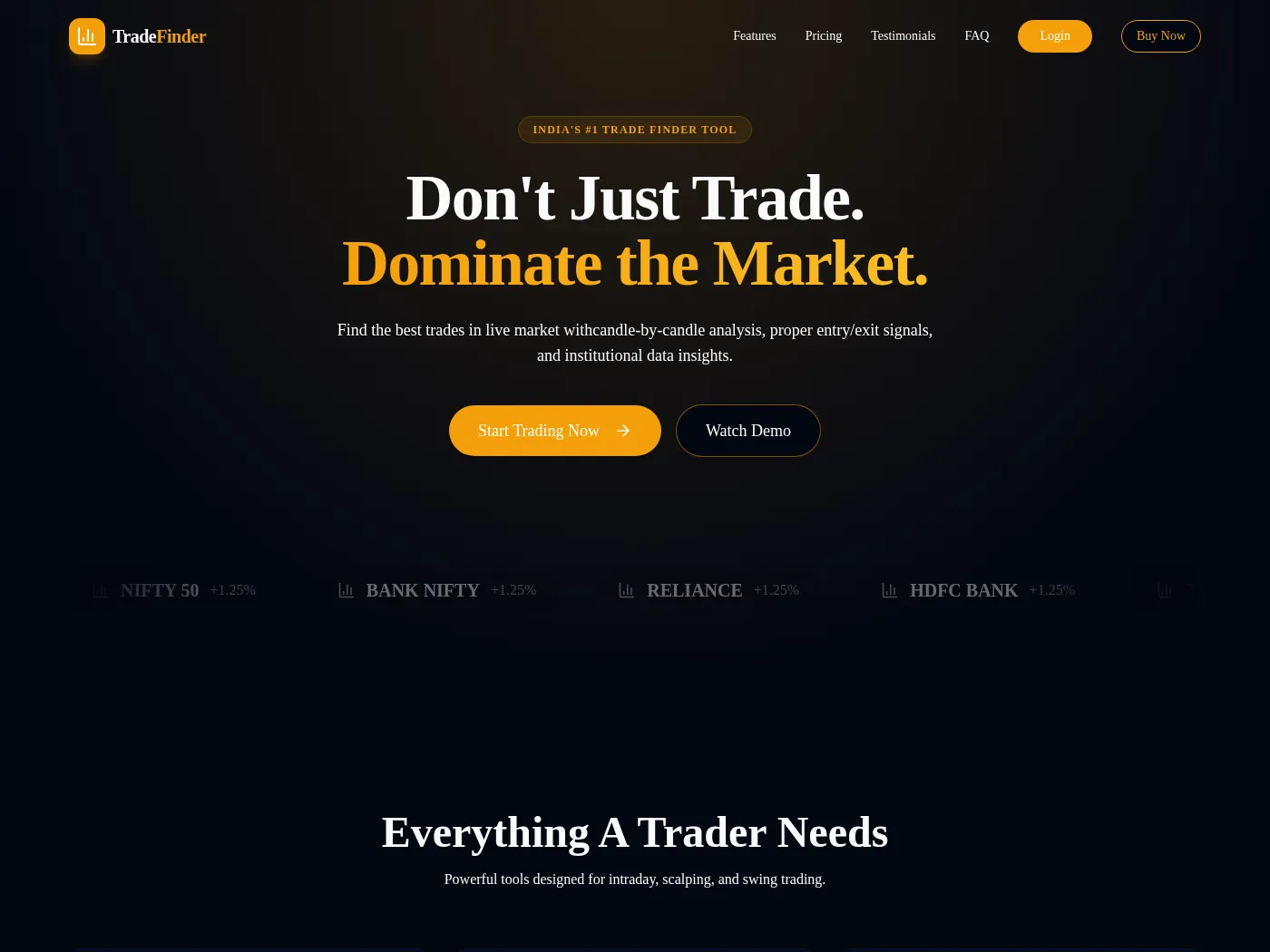 TradeFinder Dashboard
