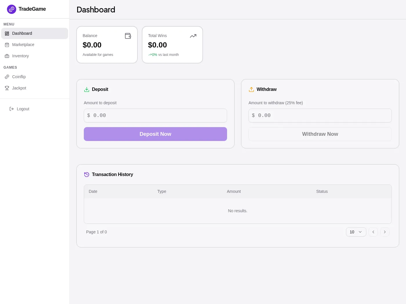 TradeGame Demo Platform