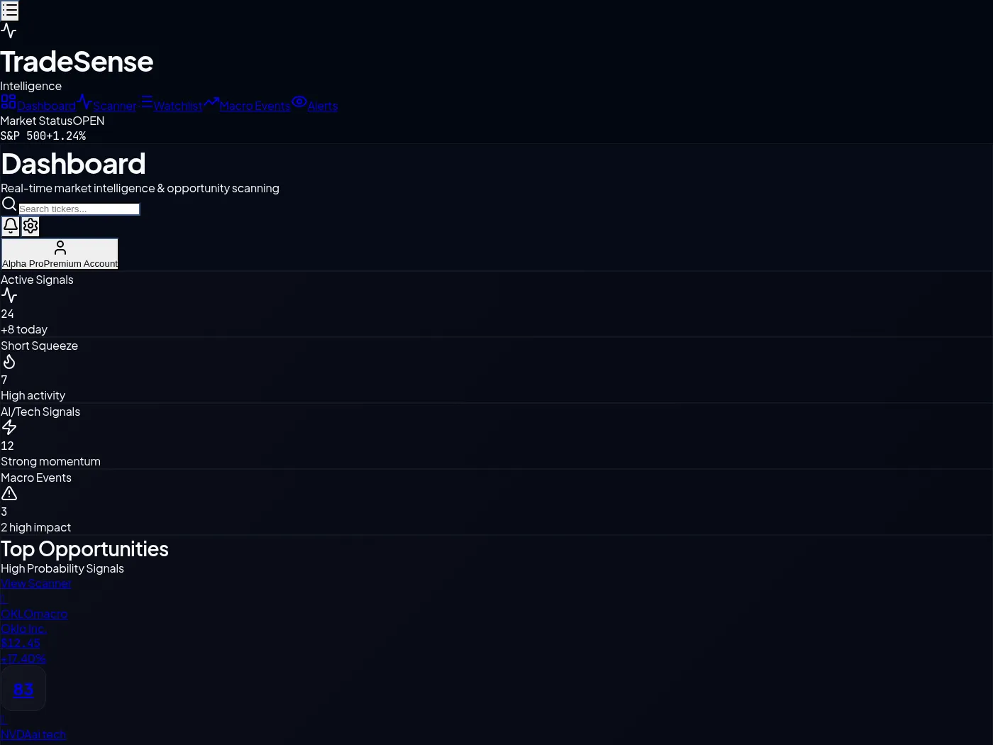 TradeSense Intelligence Platform