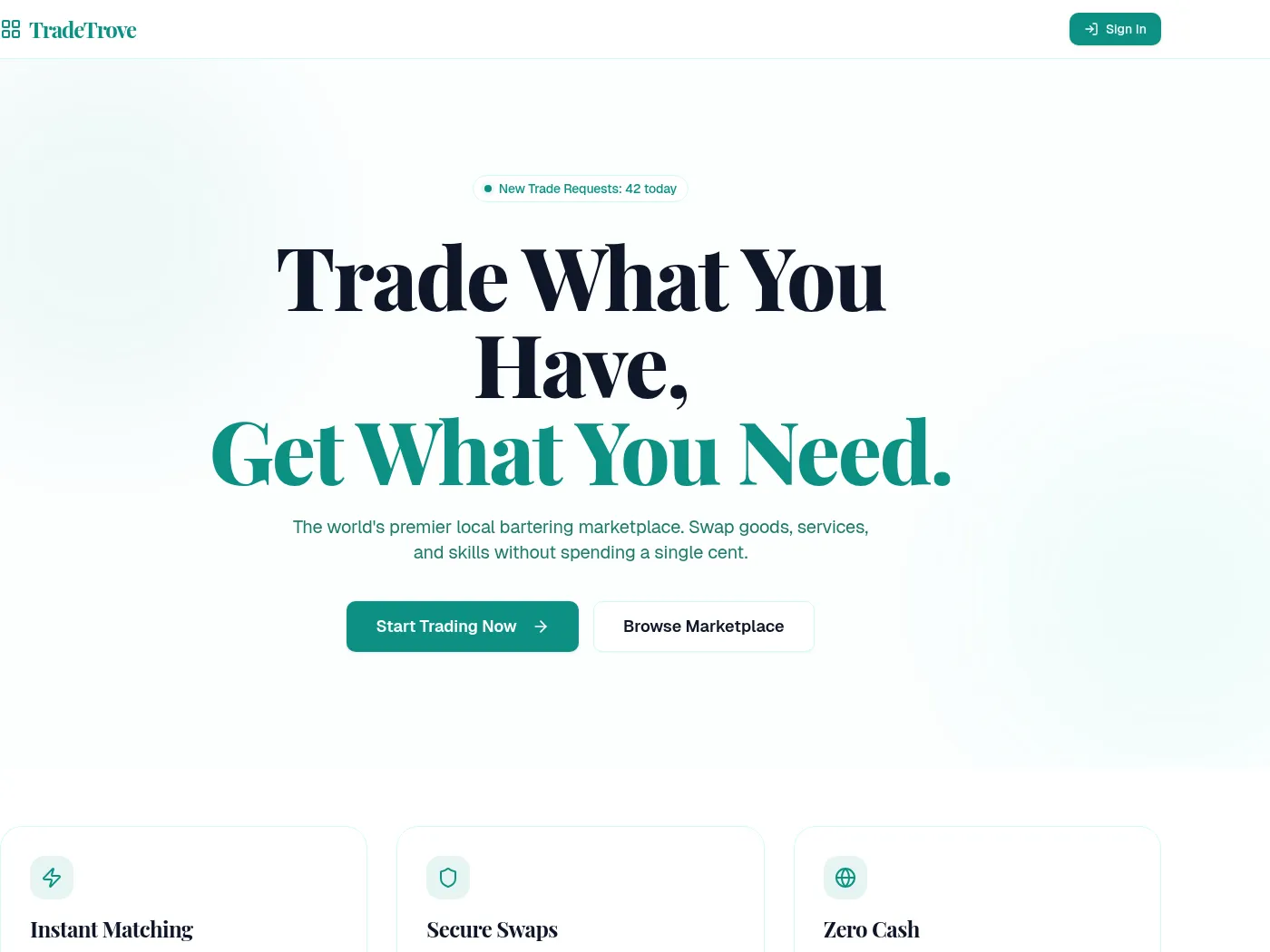 TradeTrove Marketplace
