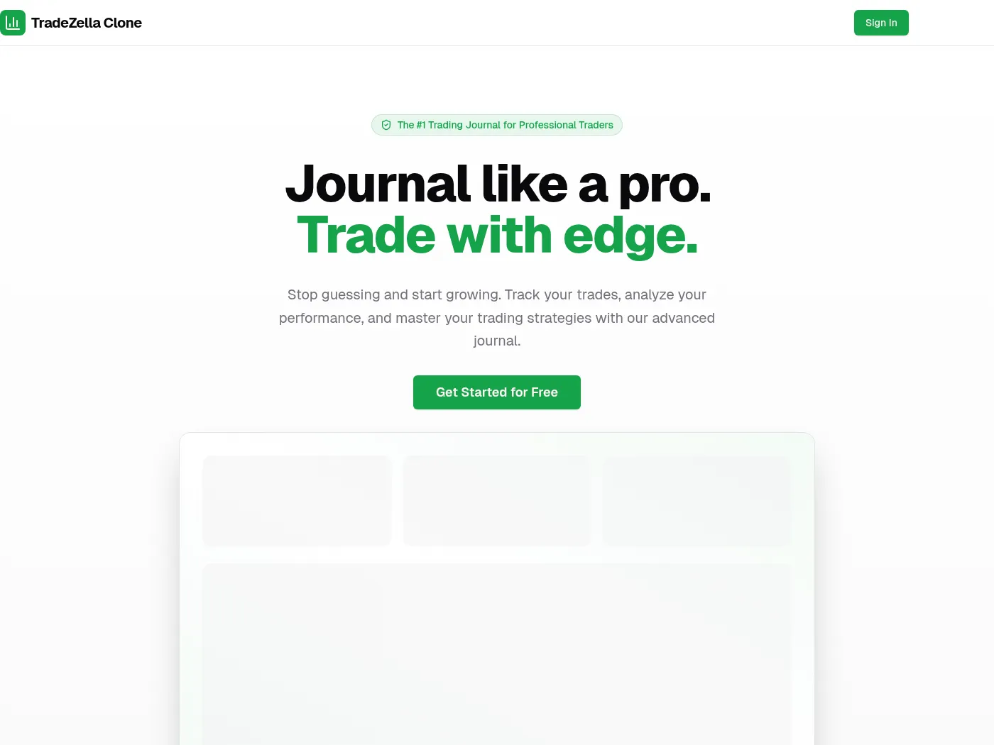Tradezella Journal Clone