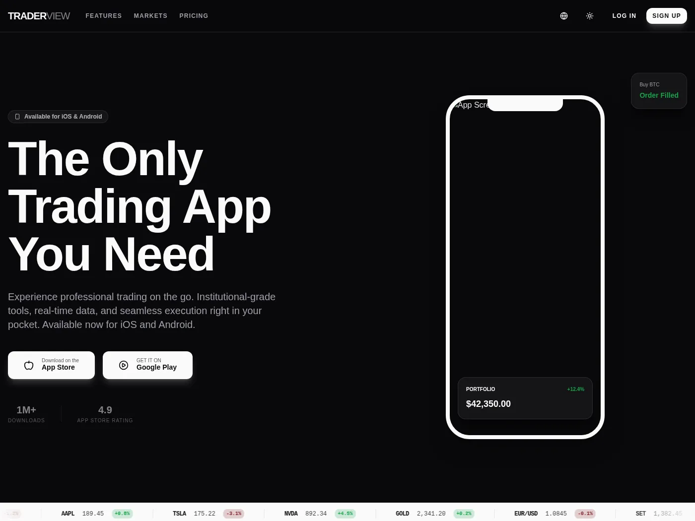 TraderView Landing Page