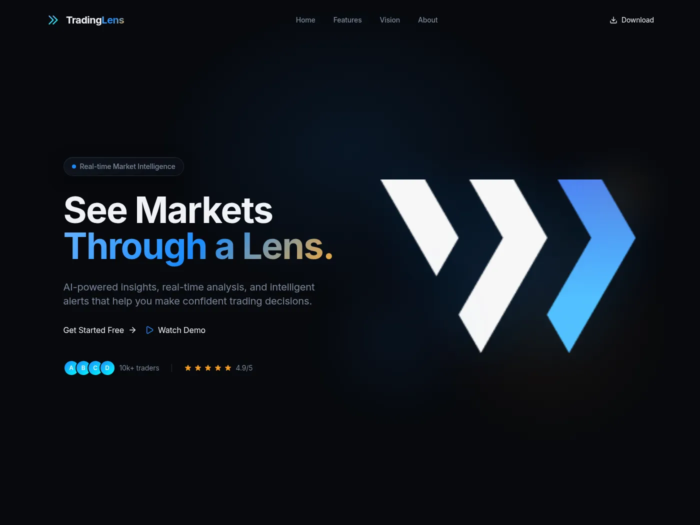 TradingLens Landing Page