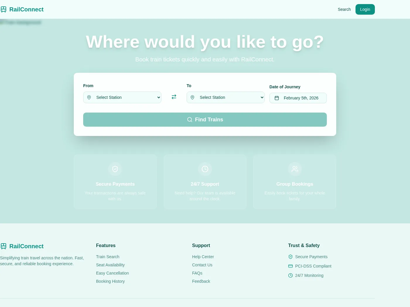 TrainTicket Booking Clone