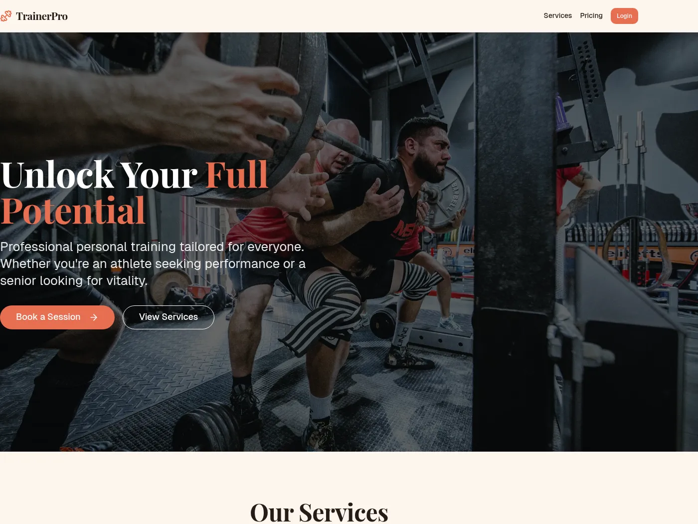 TrainerPro Booking Site