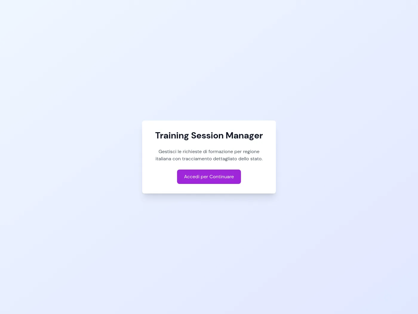 Training Session Manager