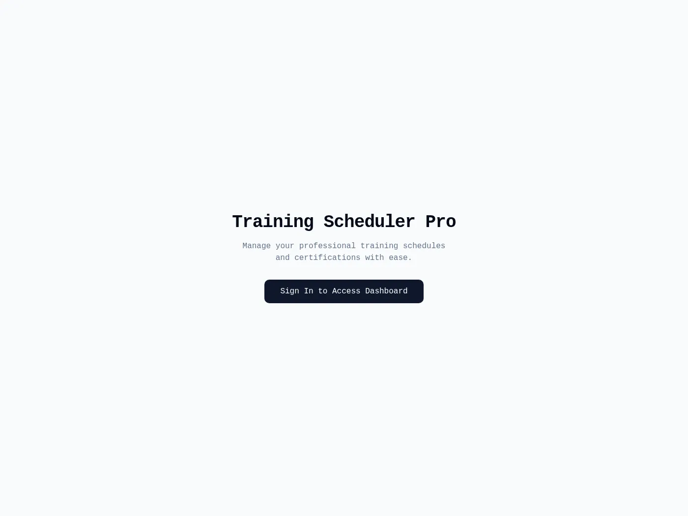 Training Scheduler Pro