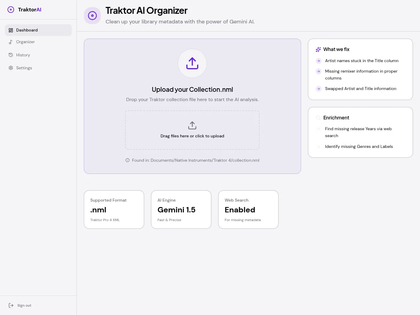 Traktor AI Track Organizer